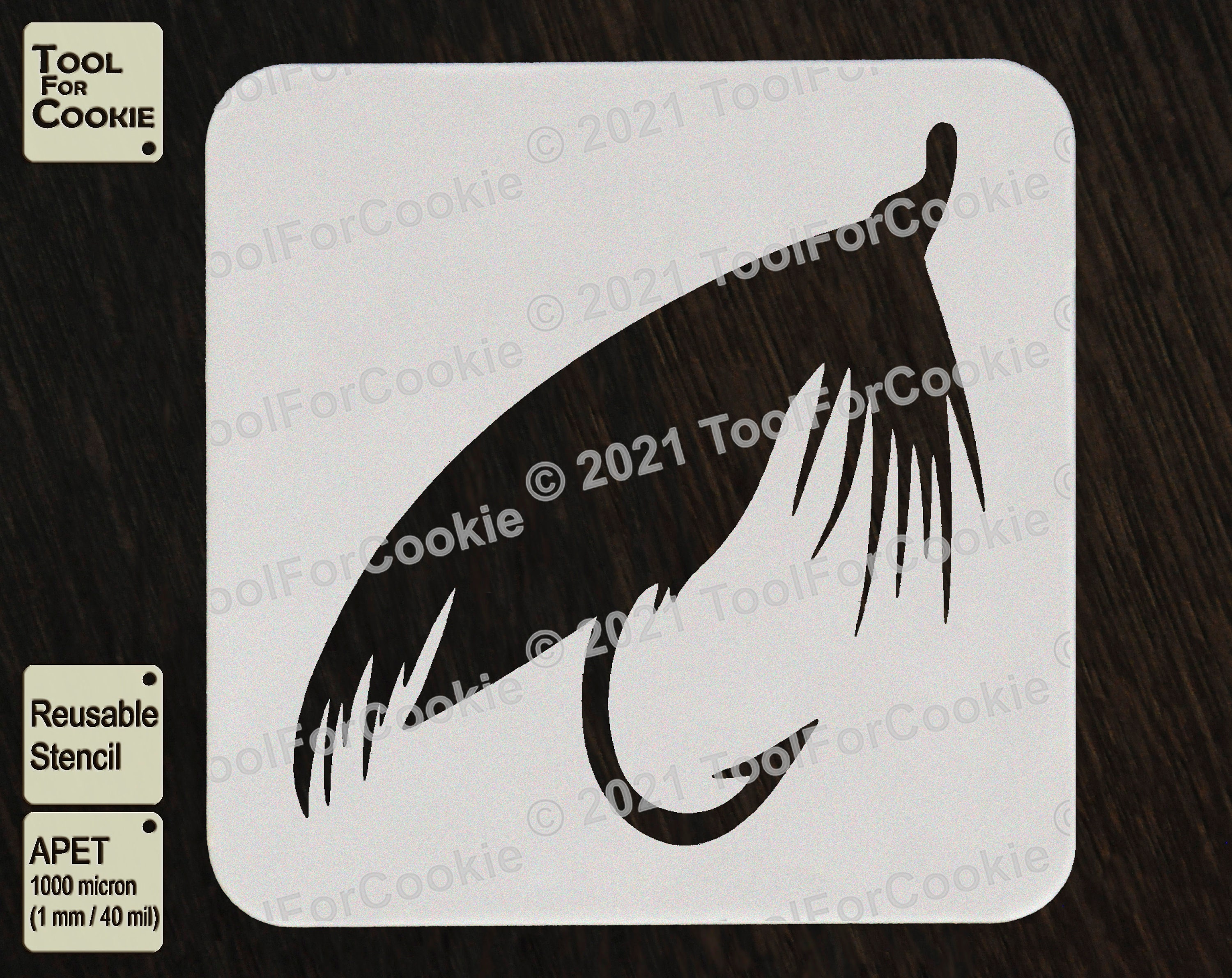 Fishhook Stencil - Etsy