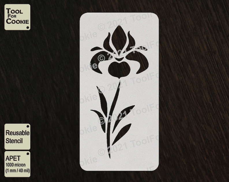 Iris Flower Stencil | Etsy