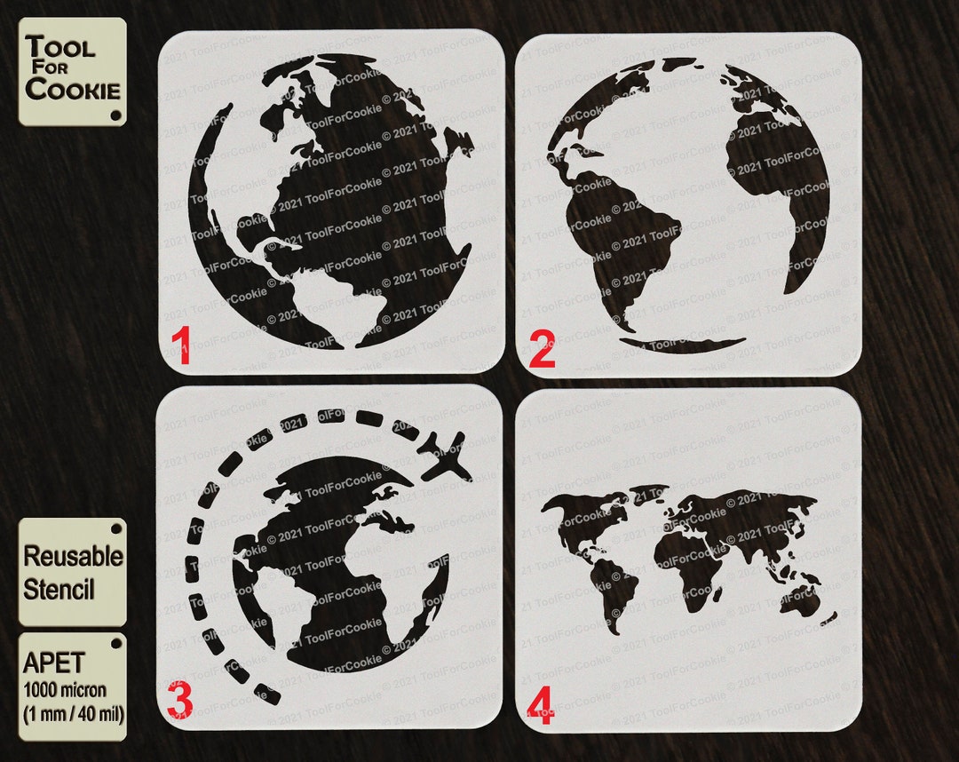 Stencil Planet Earth, Custom Stencil, Any Font, Any Design, Any Size ...