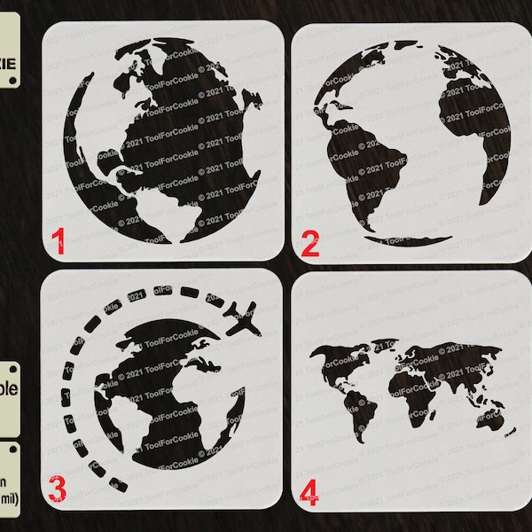 Earth Stencil - Etsy