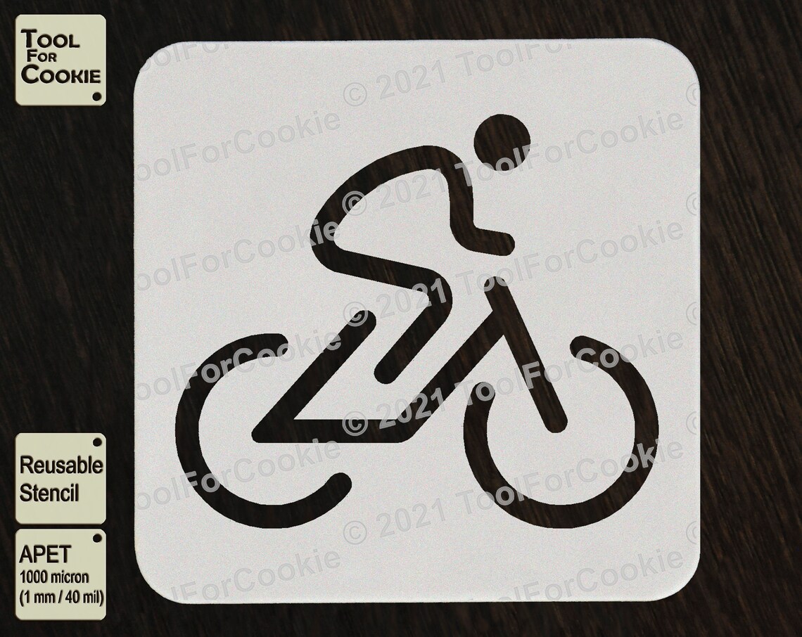 Cyclist Stencil, Bike Stencil - Etsy