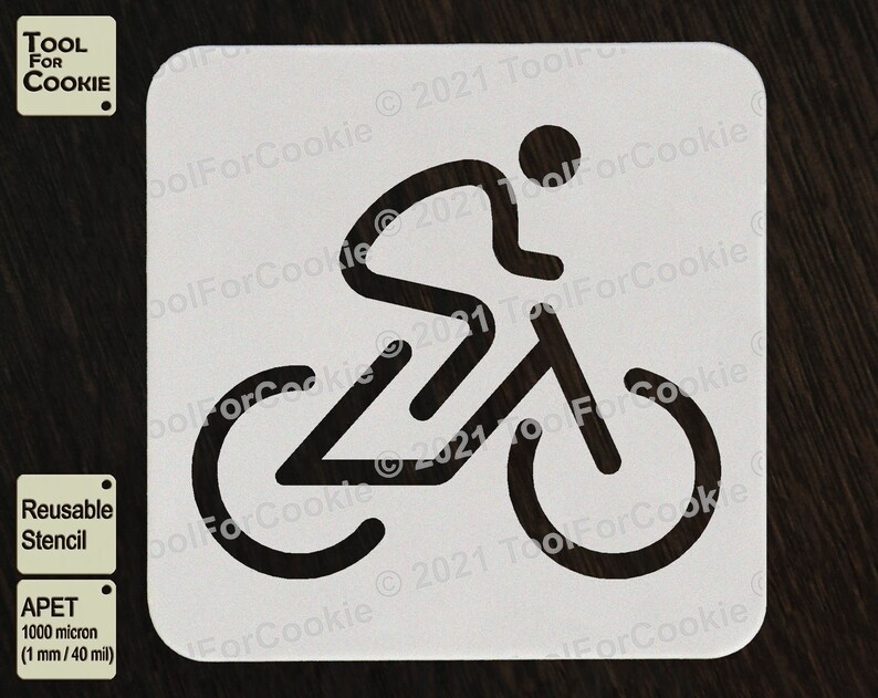 Cyclist Stencil, Bike Stencil - Etsy