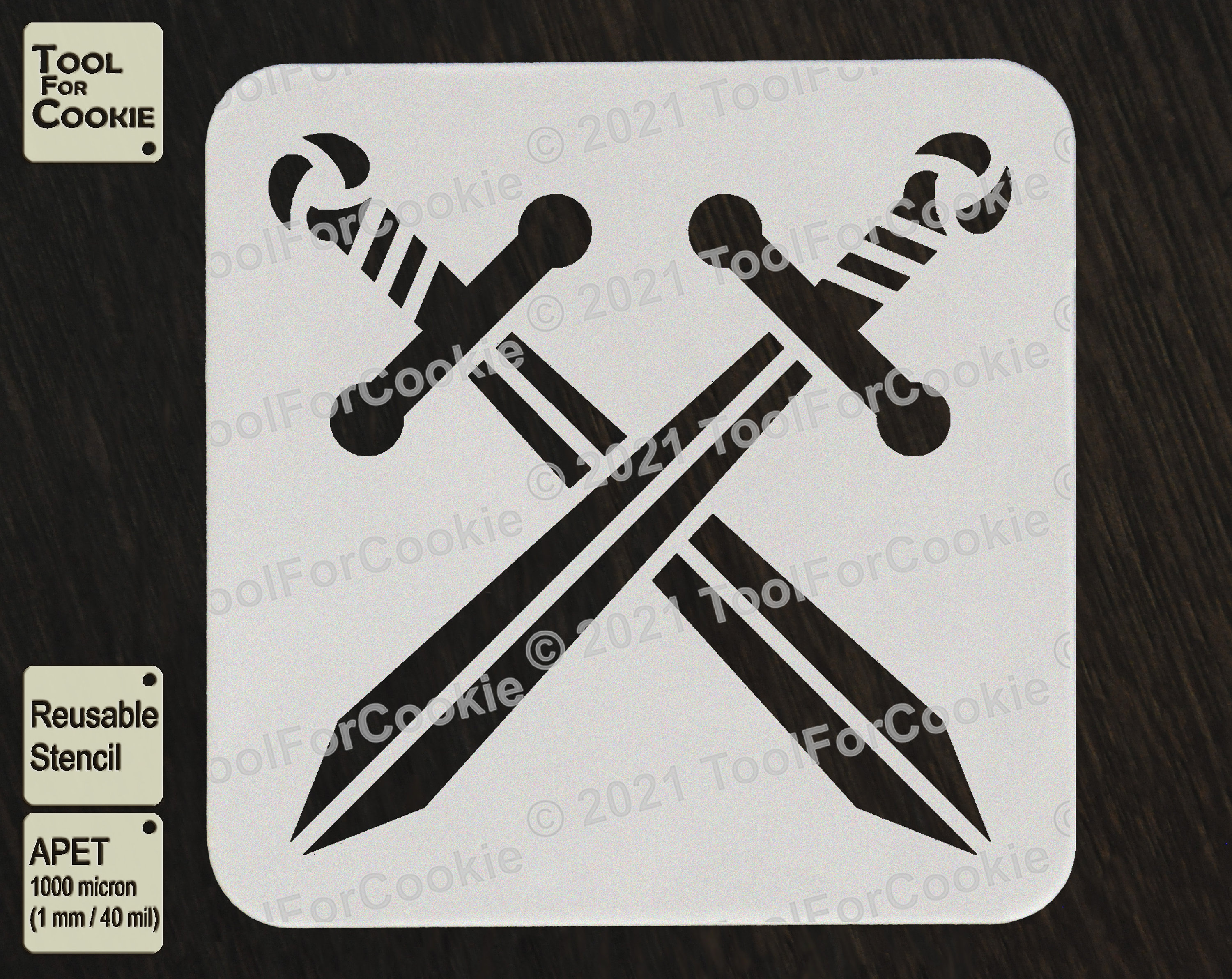 Crossed Sword Stencil