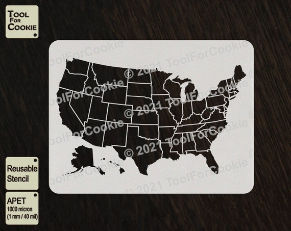 Map of America Stencil | Etsy