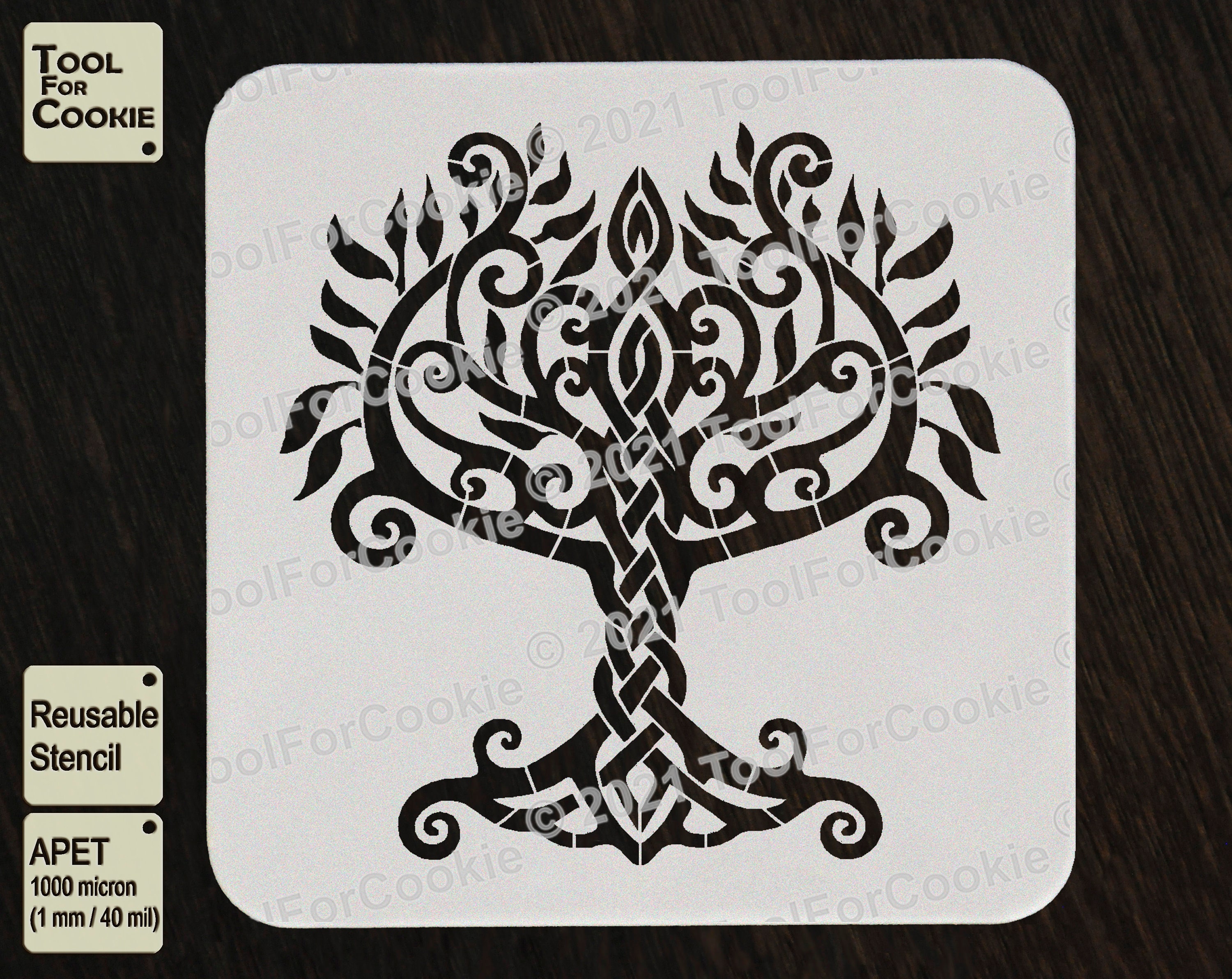 Celtic tree of life Stencil Custom Stencil Any Font Any | Etsy