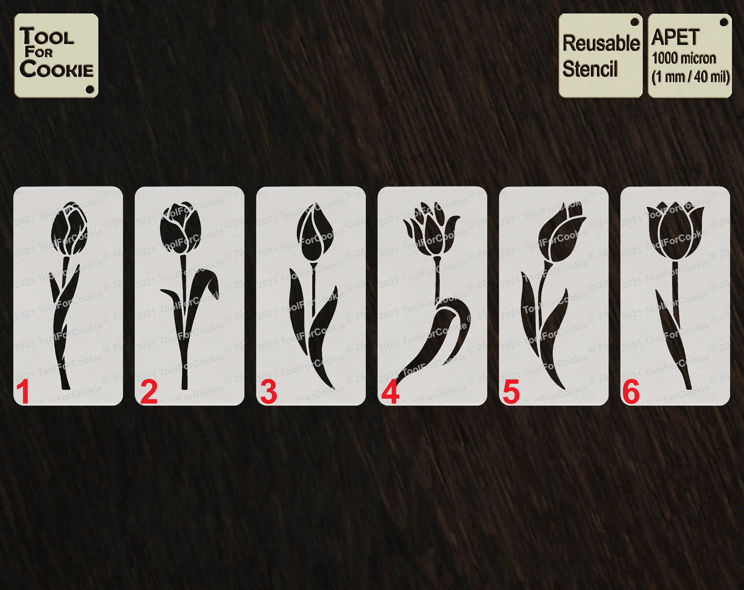 Tulip Stencil Flower Stencil - Etsy