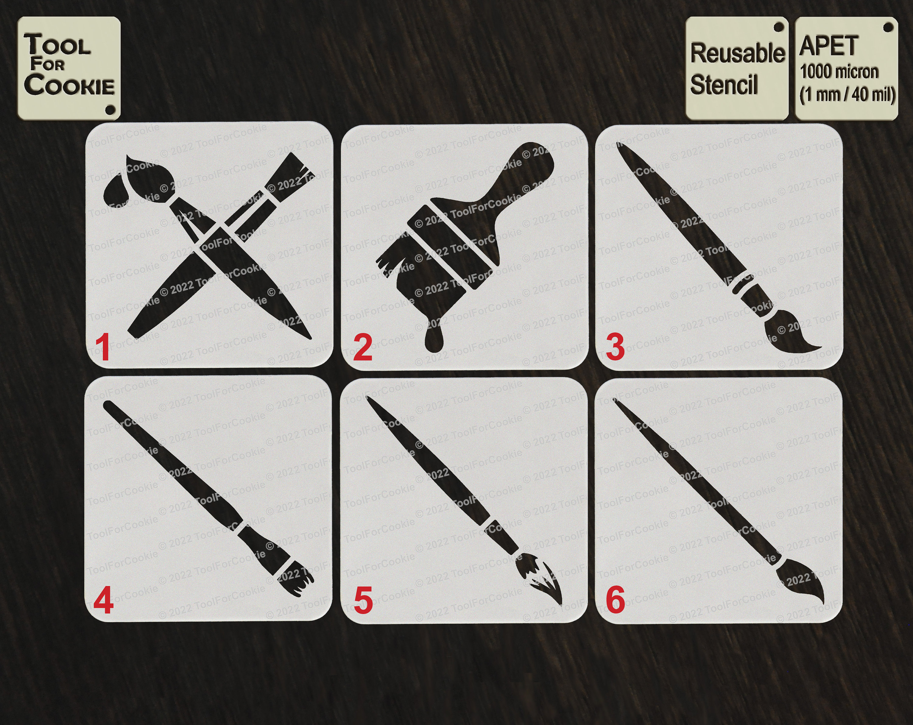 Brush Stencil - Etsy