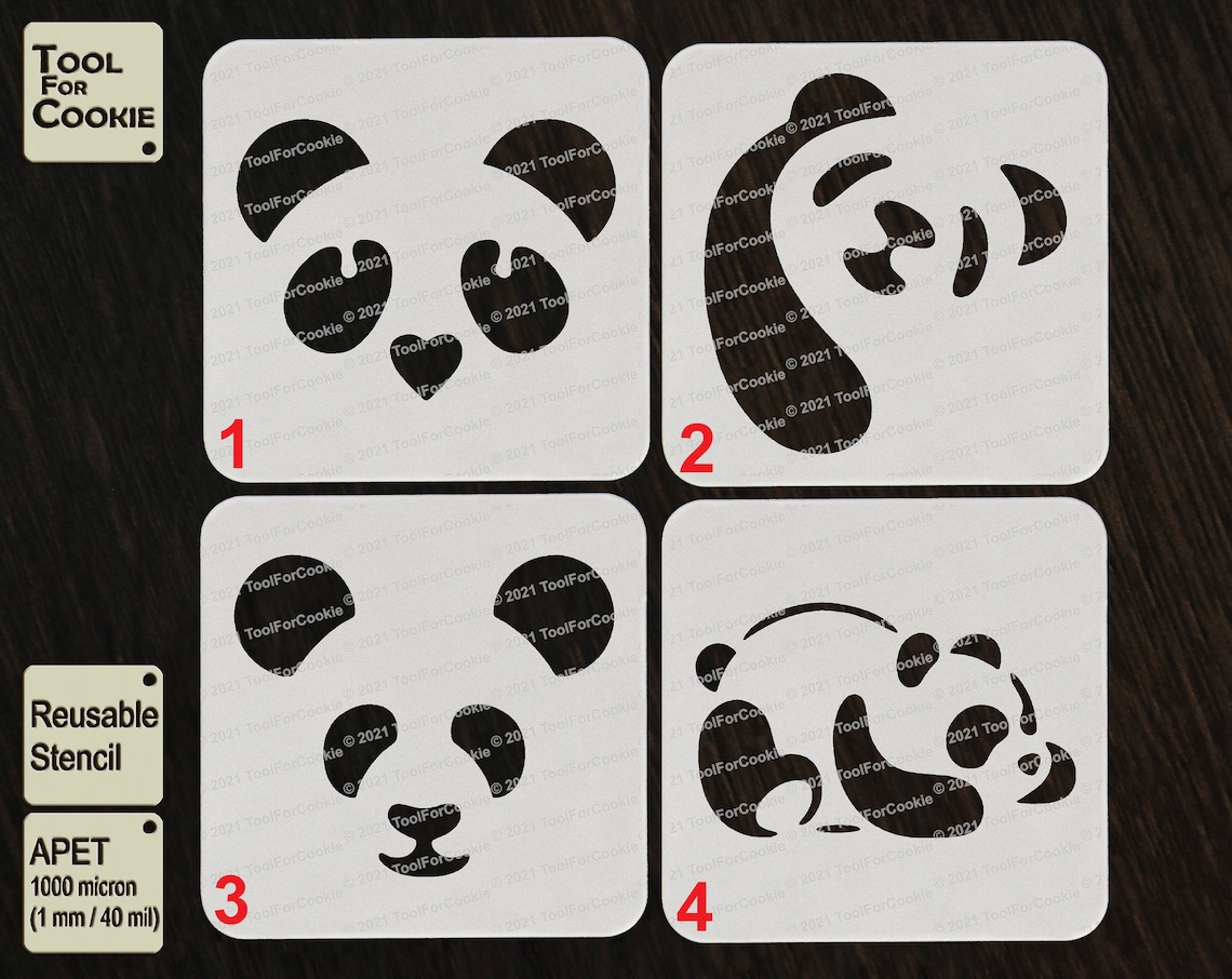 Panda Stencil Panda Bear Stencil | Etsy