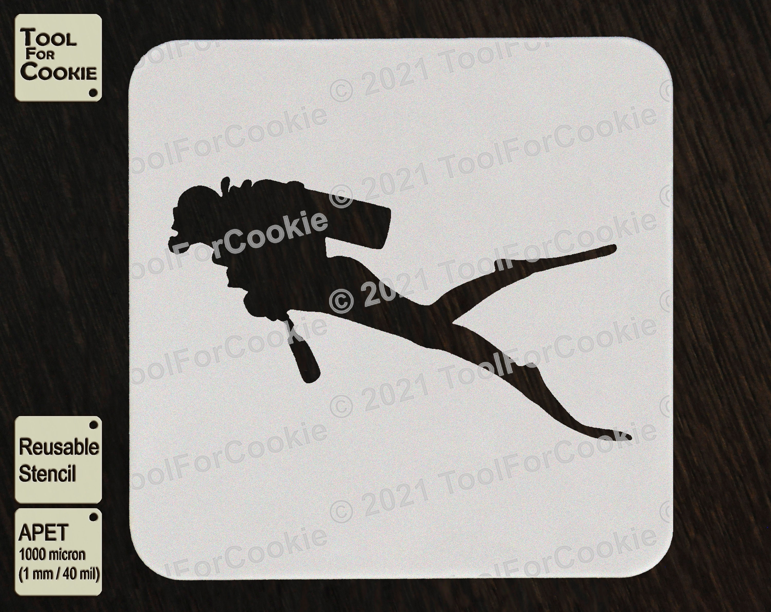 Diver Stencil Diving Stencil - Etsy