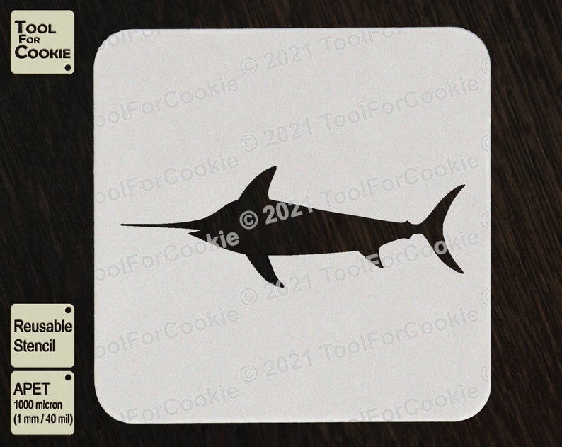 Marlin Stencil Swordfish Stencil Custom Stencil Any Font - Etsy