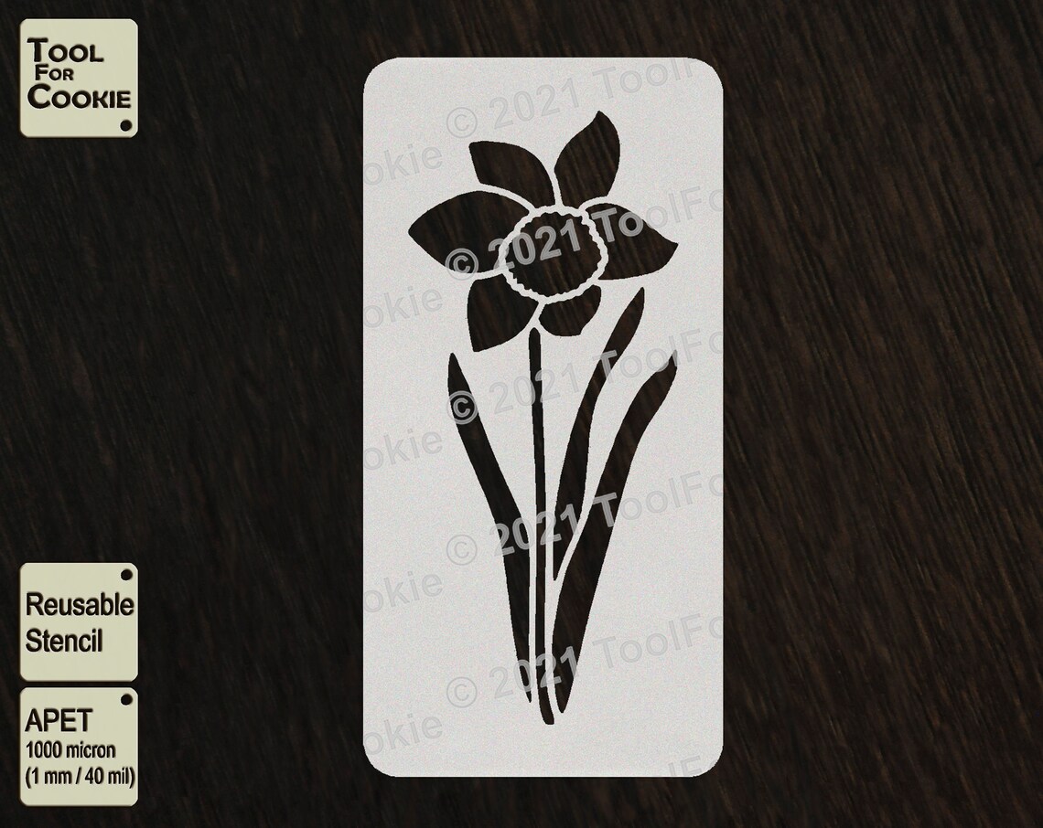 Narcissus Stencil Daffodil Stencil - Etsy