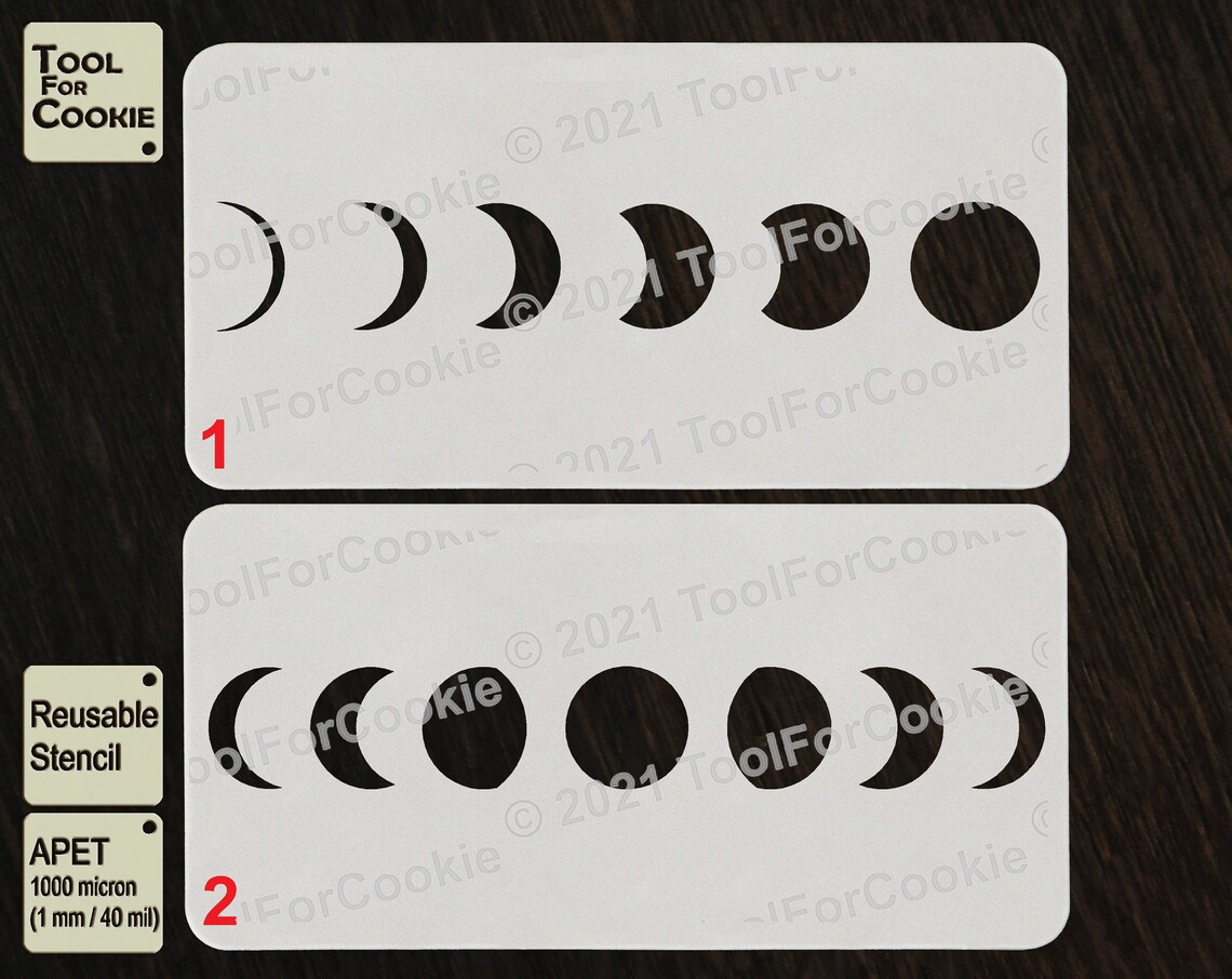 Moon Phases Stencil Moon Ornament - Etsy