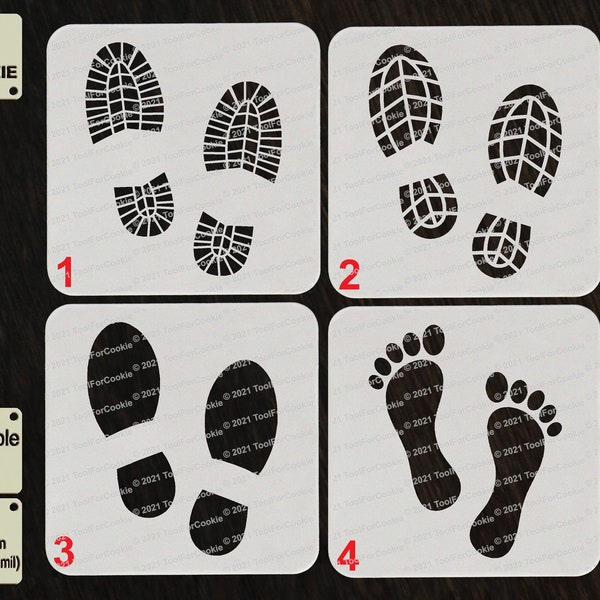 Walking Footprint Stencil - Etsy UK