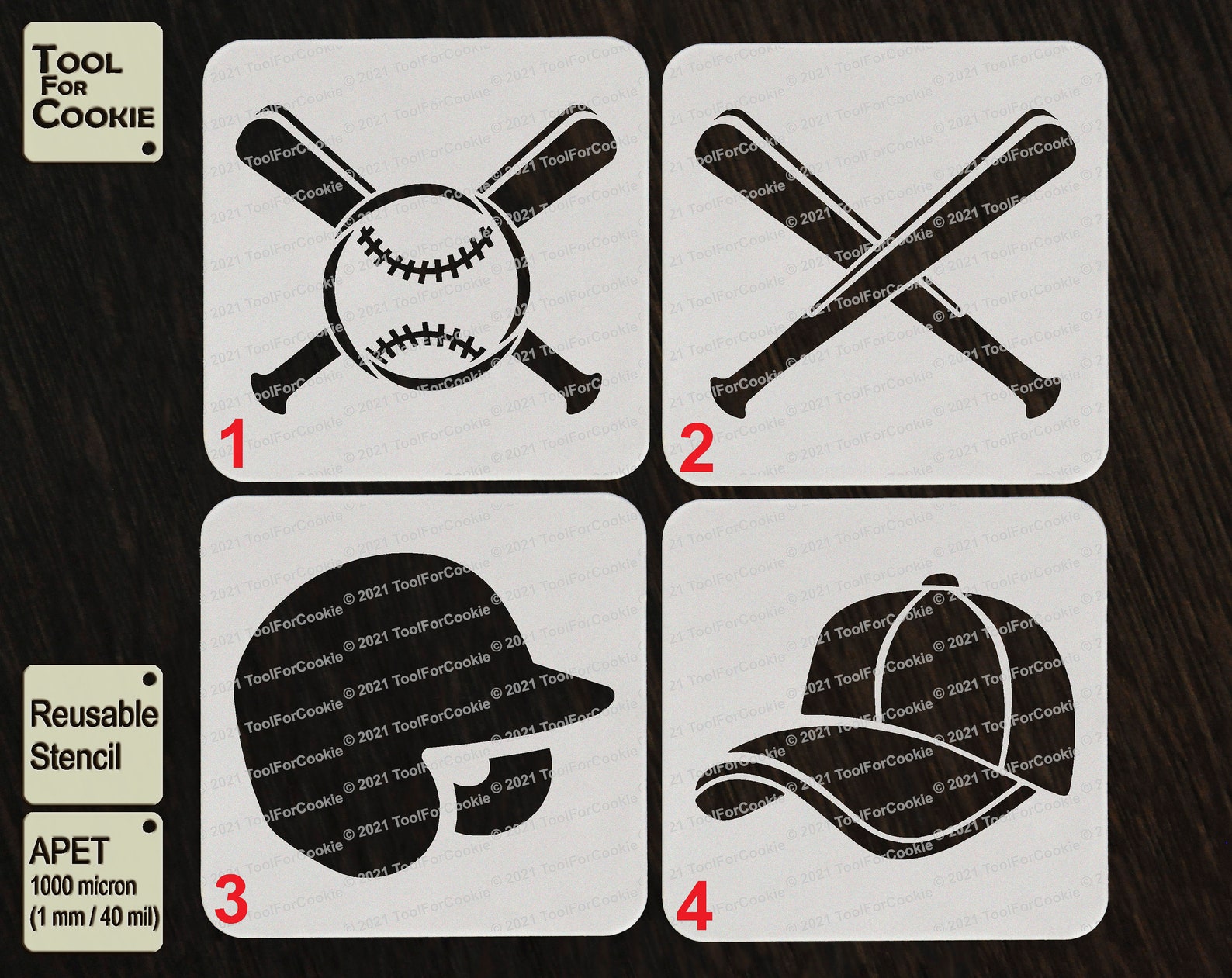 Baseball Symbols Stencil - Etsy