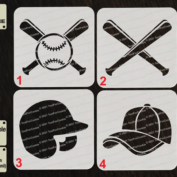 Baseball Themed Stencil - Etsy