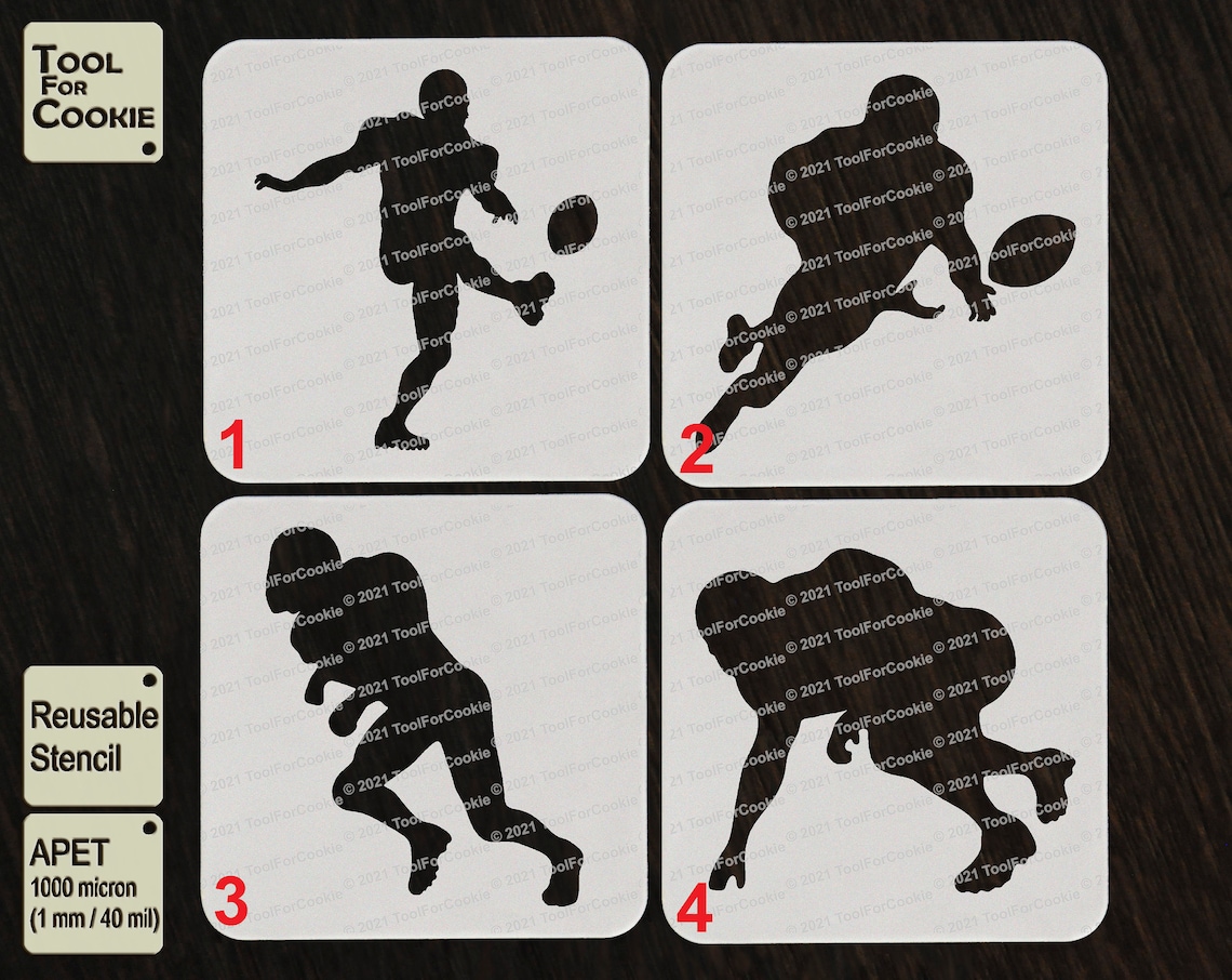 Rugby Player Stencil American Football Stencil - Etsy