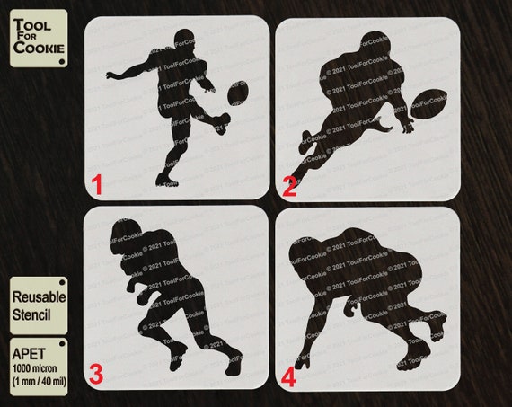 Rugby Player Stencil American Football Stencil - Etsy