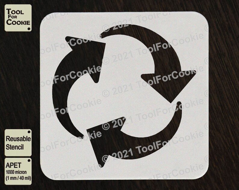 Recycle Symbol Stencil - Etsy