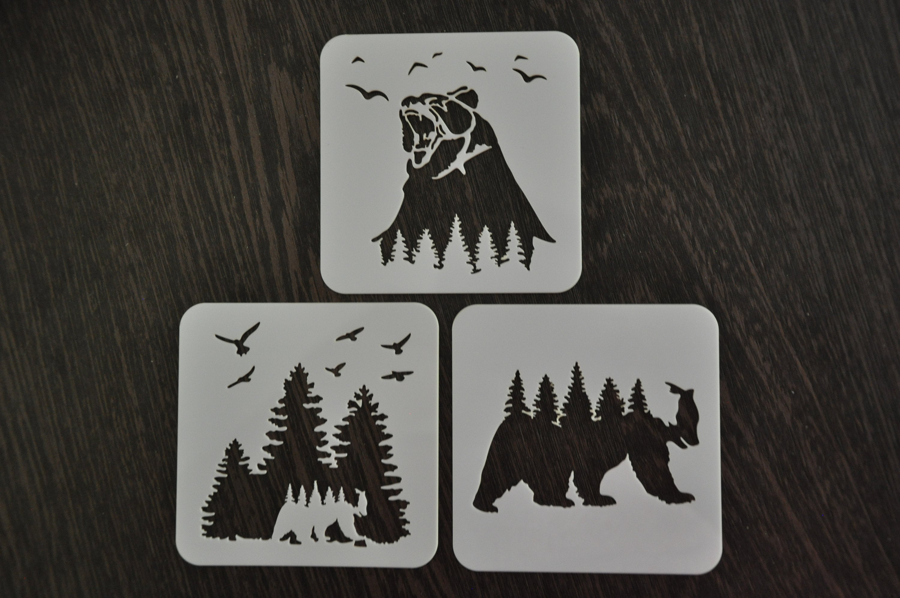 Forest Bear Stencil, Bear Stencil, Custom Stencil, Any Font, Any Design ...