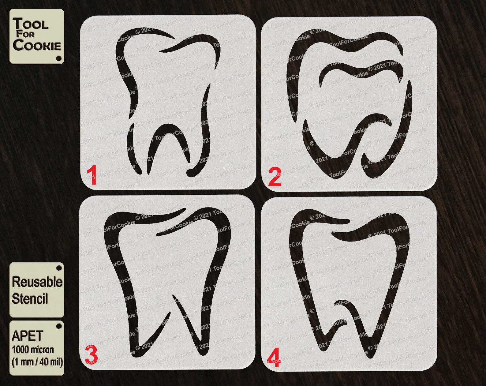 Tooth-shaped Stencil Dentist Stencil | Etsy