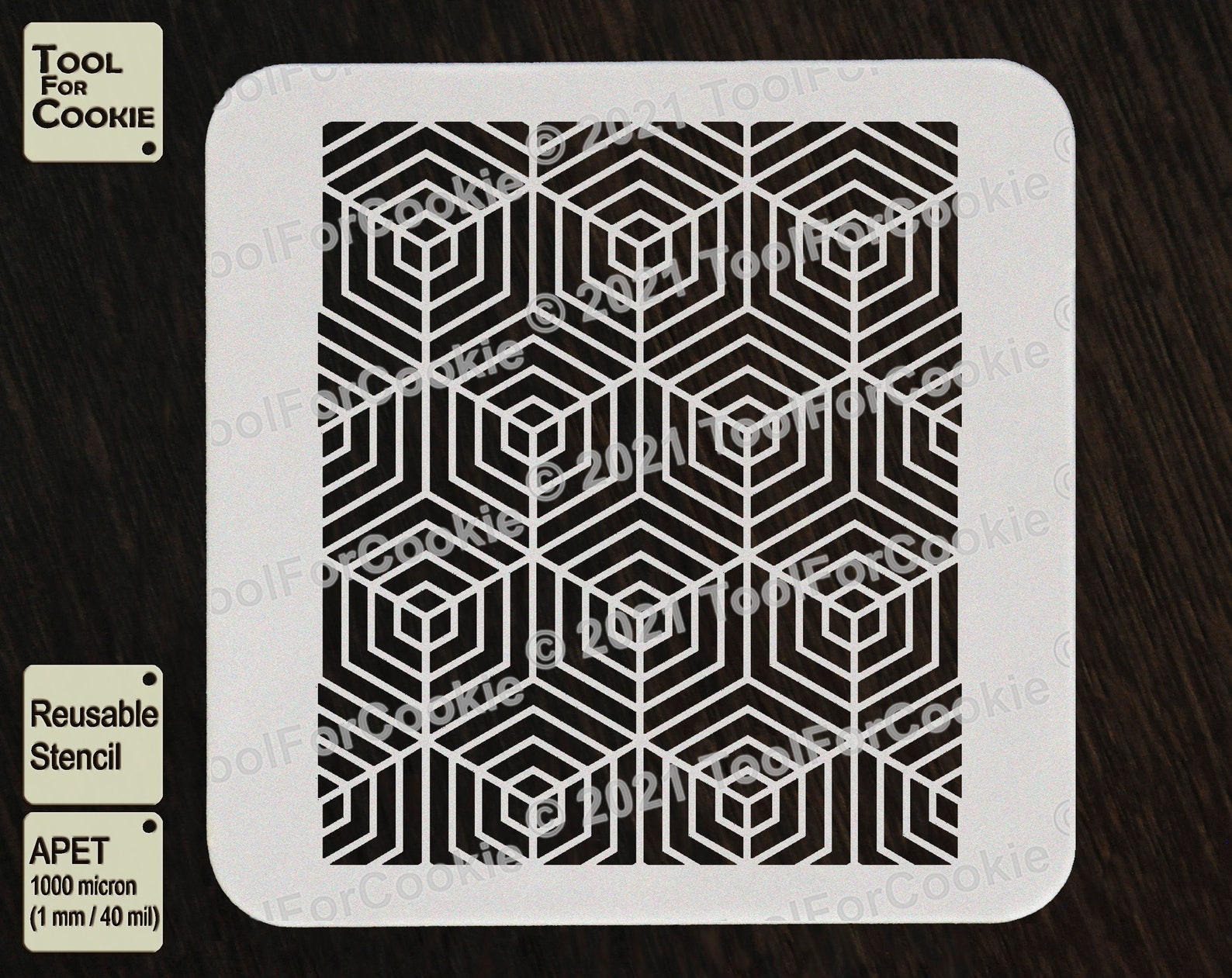 Decorative Hexagon Pattern Stencil - Etsy