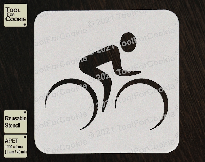 Cyclist Stencil Bike Stencil - Etsy