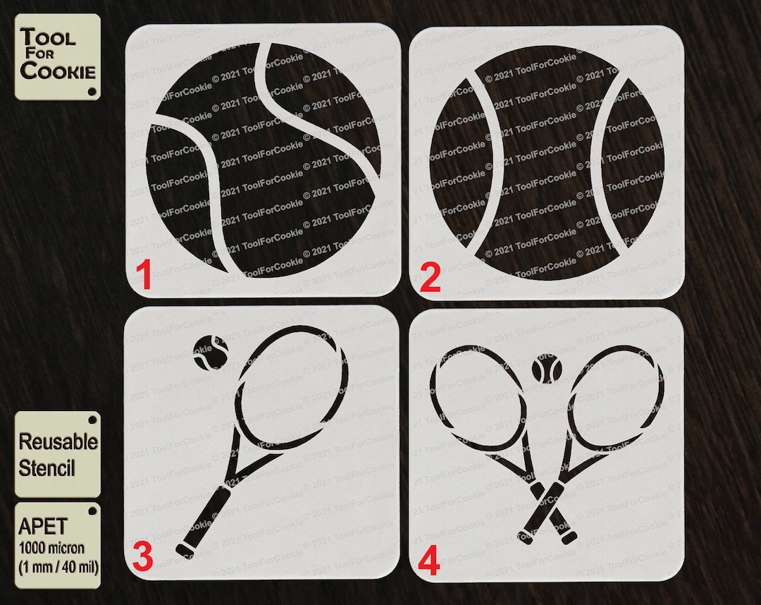 Tennis Racket Stencil, Tennis Ball Stencil - Etsy