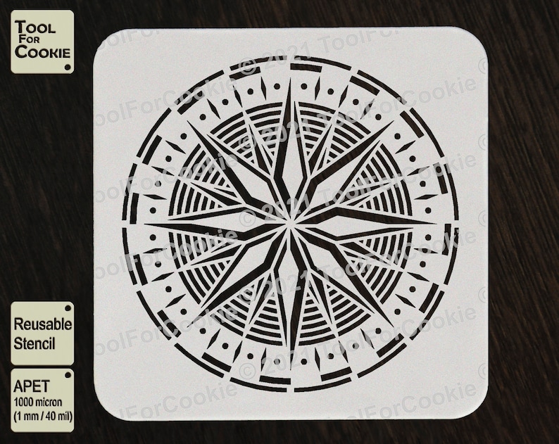 Compass Stencil | Etsy