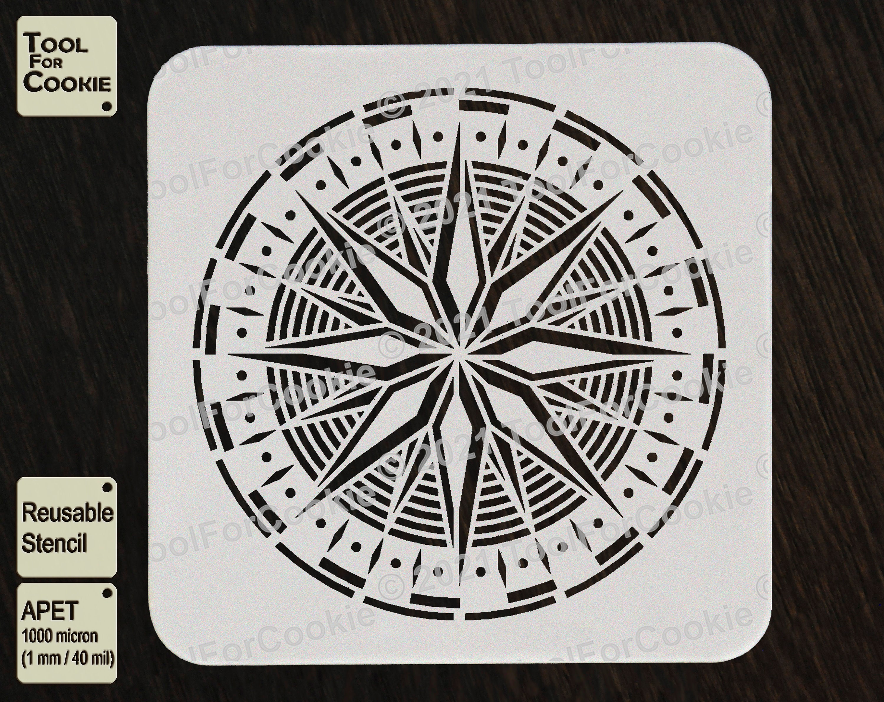 Compass Stencil | Etsy