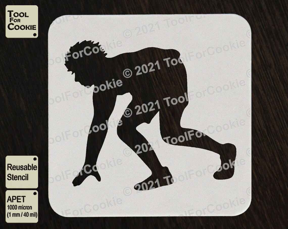 Athletes Stencil Running Men Stencil - Etsy