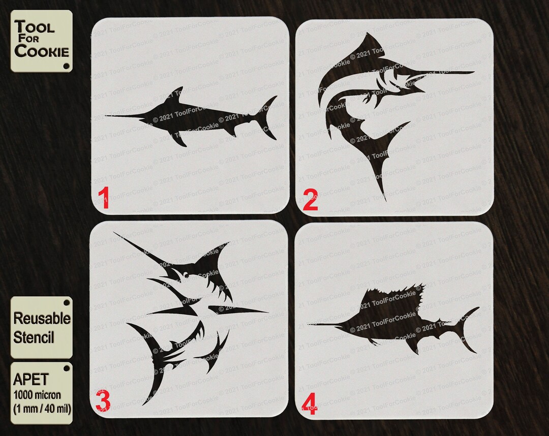 Marlin Stencil, Swordfish Stencil, Custom Stencil, Any Font, Any Design ...