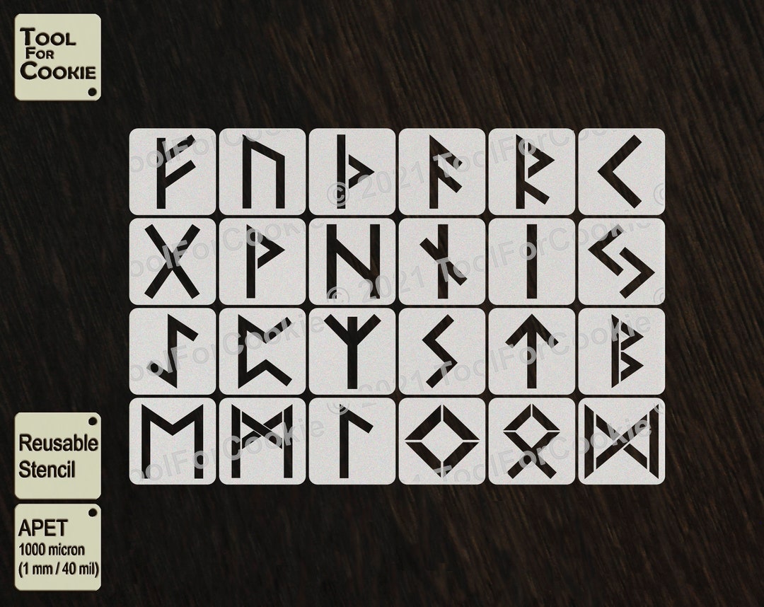Viking Runes Stencil, 1 Inch, the Elder Futhark Runes Stencil - Etsy