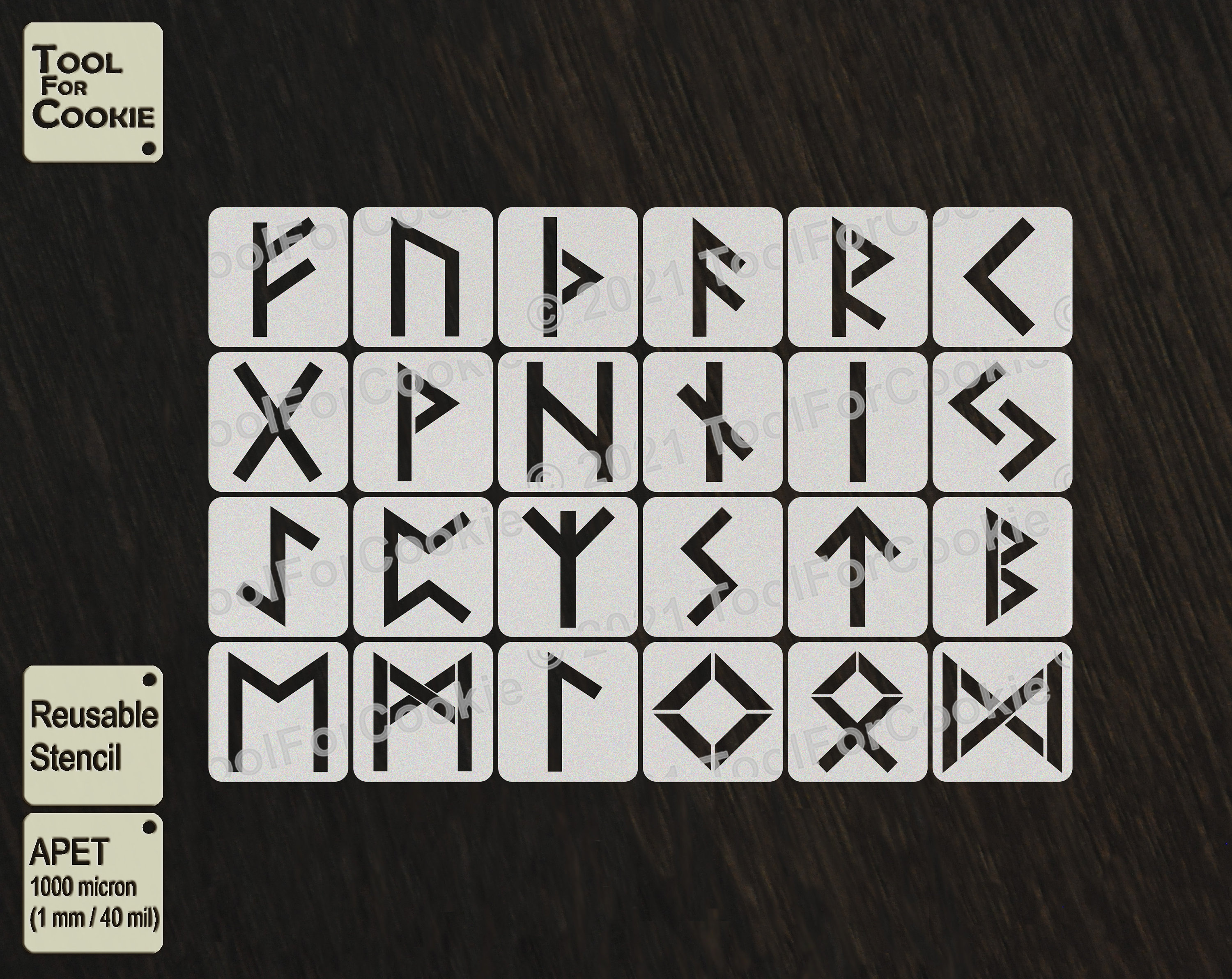 Viking Runes Stencil the Elder Futhark Runes Stencil - Etsy UK