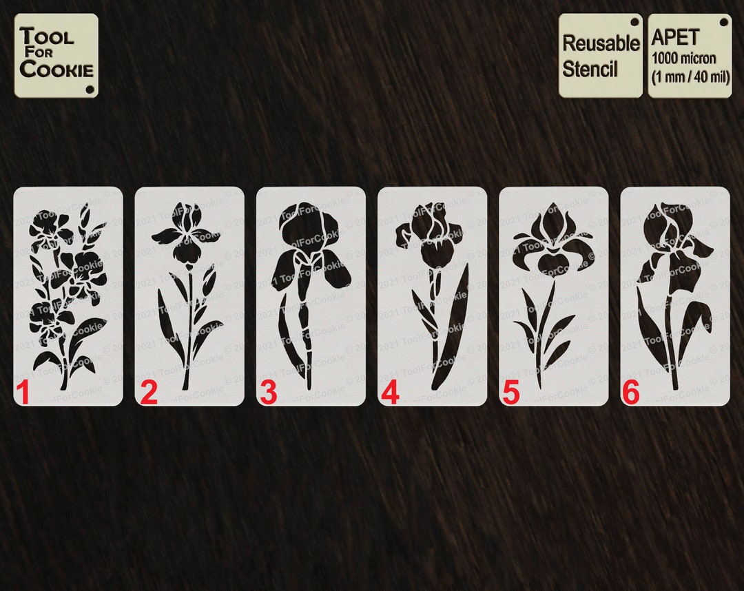 Iris Flower Stencil - Etsy