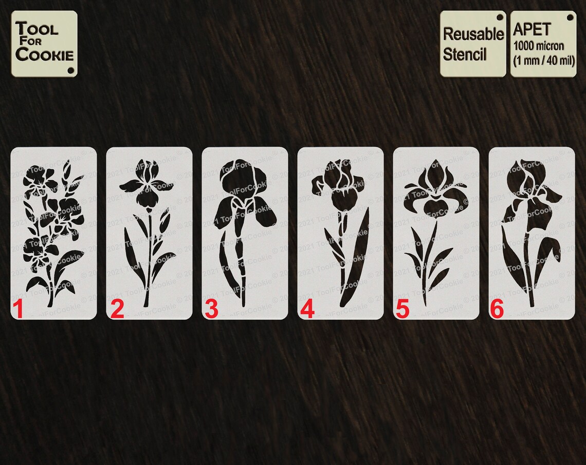 Iris Flower Stencil | Etsy