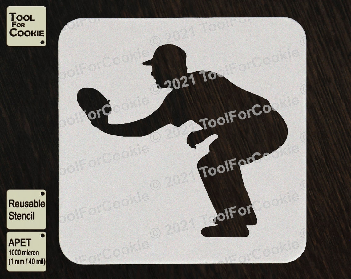 Baseball Stencil, Baseball Player Stencil - Etsy