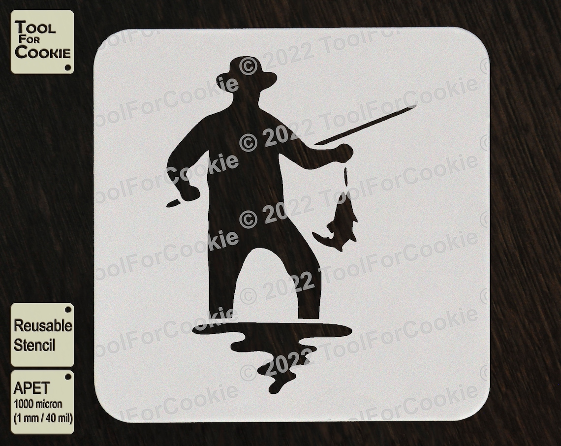 Fisherman Stencil - Etsy