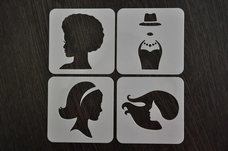 Women Stencil, Woman's Face Stencil, Custom Stencil, Any Font, Any ...