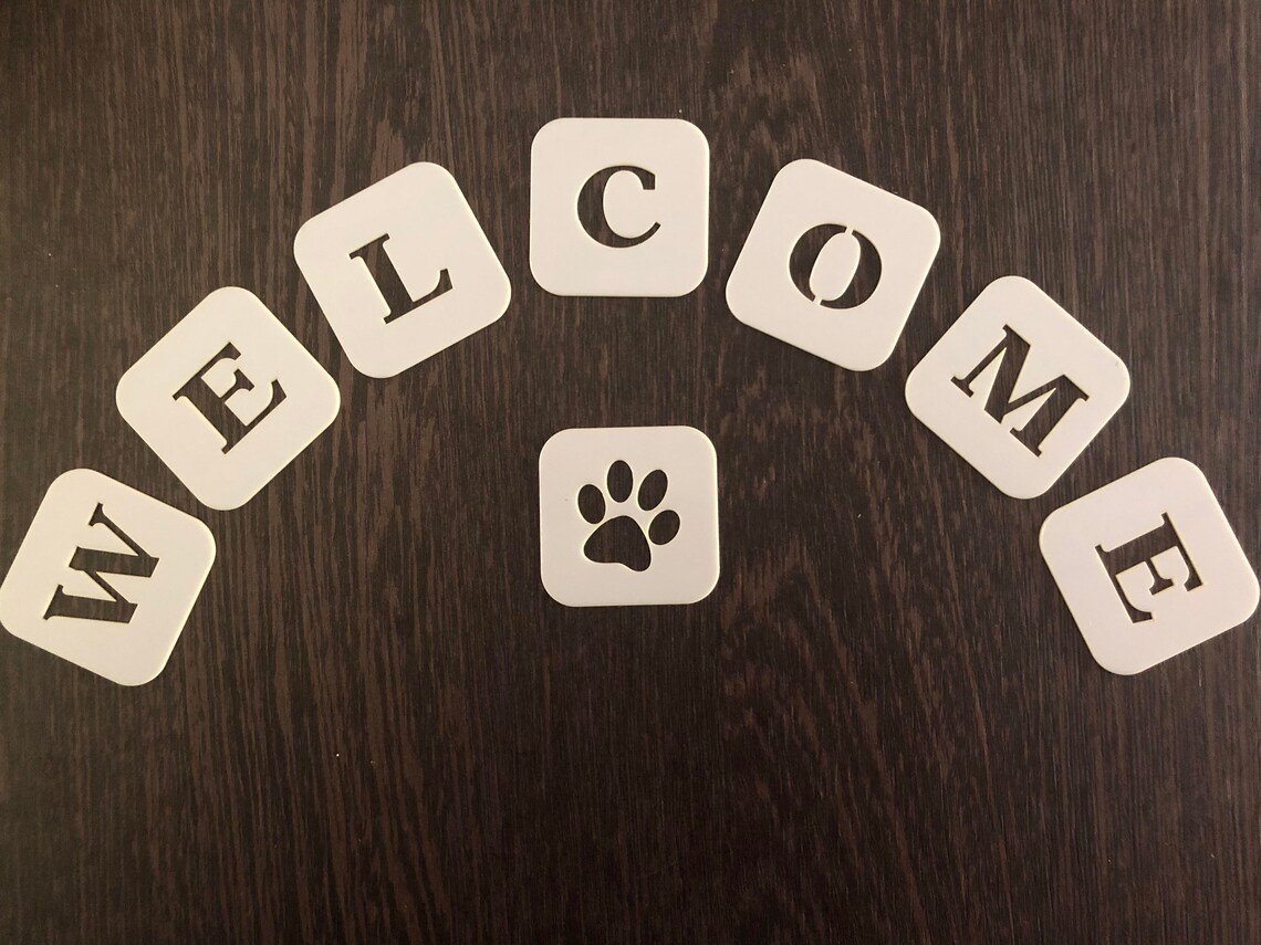 Welcome Stencil 8 Pieces Custom Stencil Any Font Any | Etsy
