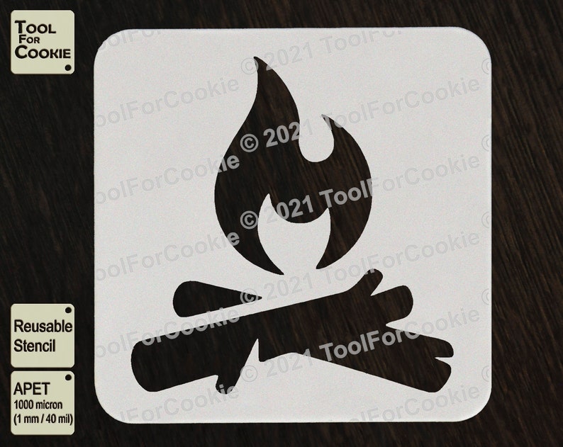 Bonfire Stencil Camp Fire Stencil - Etsy