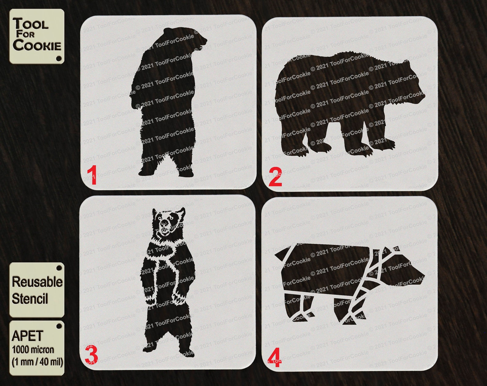 Bear Stencil Custom Stencil Any Font Any Design Any Size | Etsy