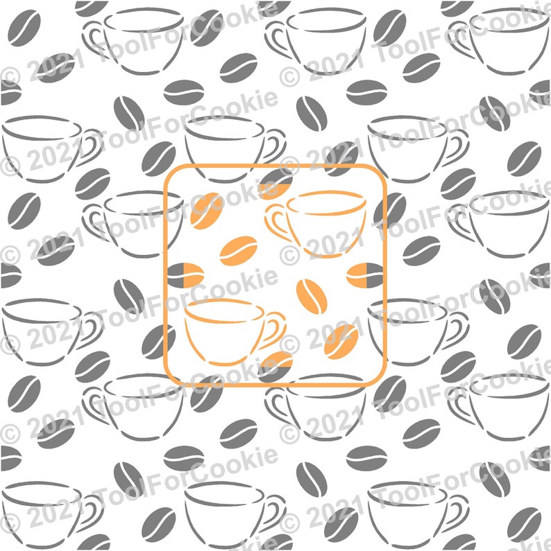 Coffee Beans Stencil - Etsy