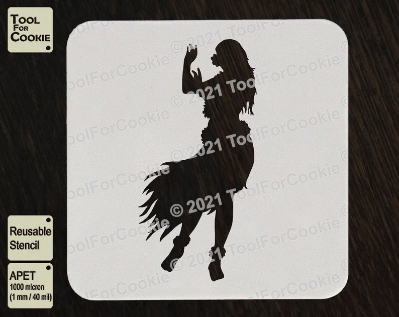 Hawaiian Hula Girl Stencil, Custom Stencil, Any Font, Any Design, Any ...