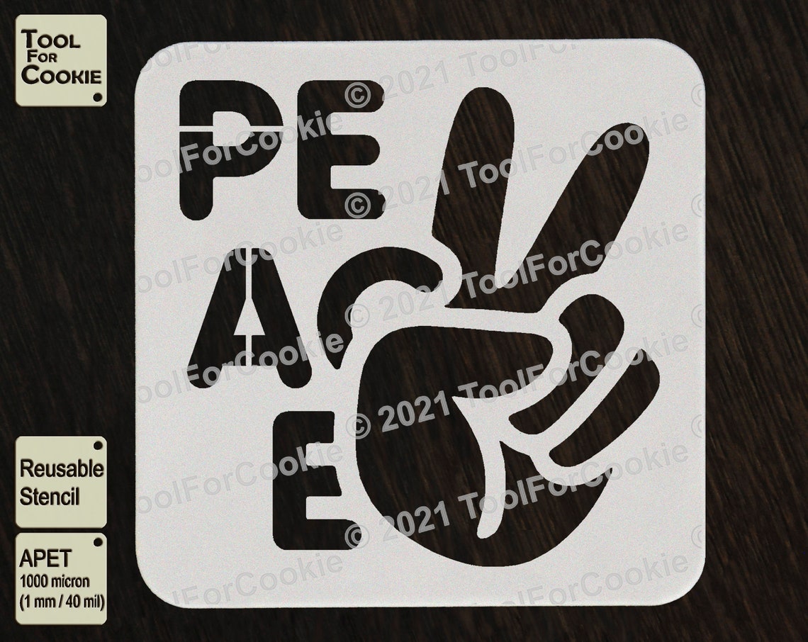 Peace Sign Stencil - Etsy