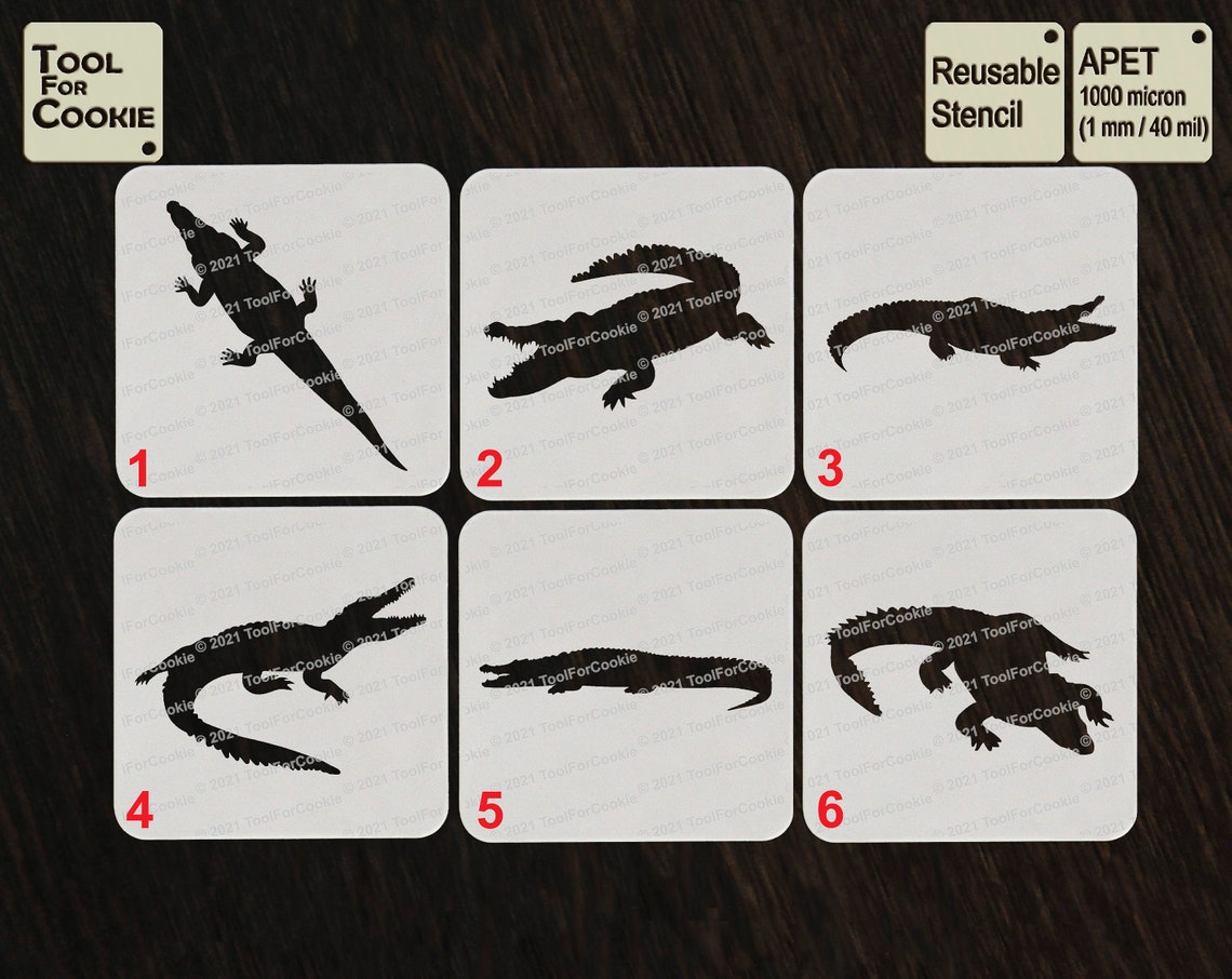 Crocodile Stencil Alligator Stencil Croc Stencil - Etsy