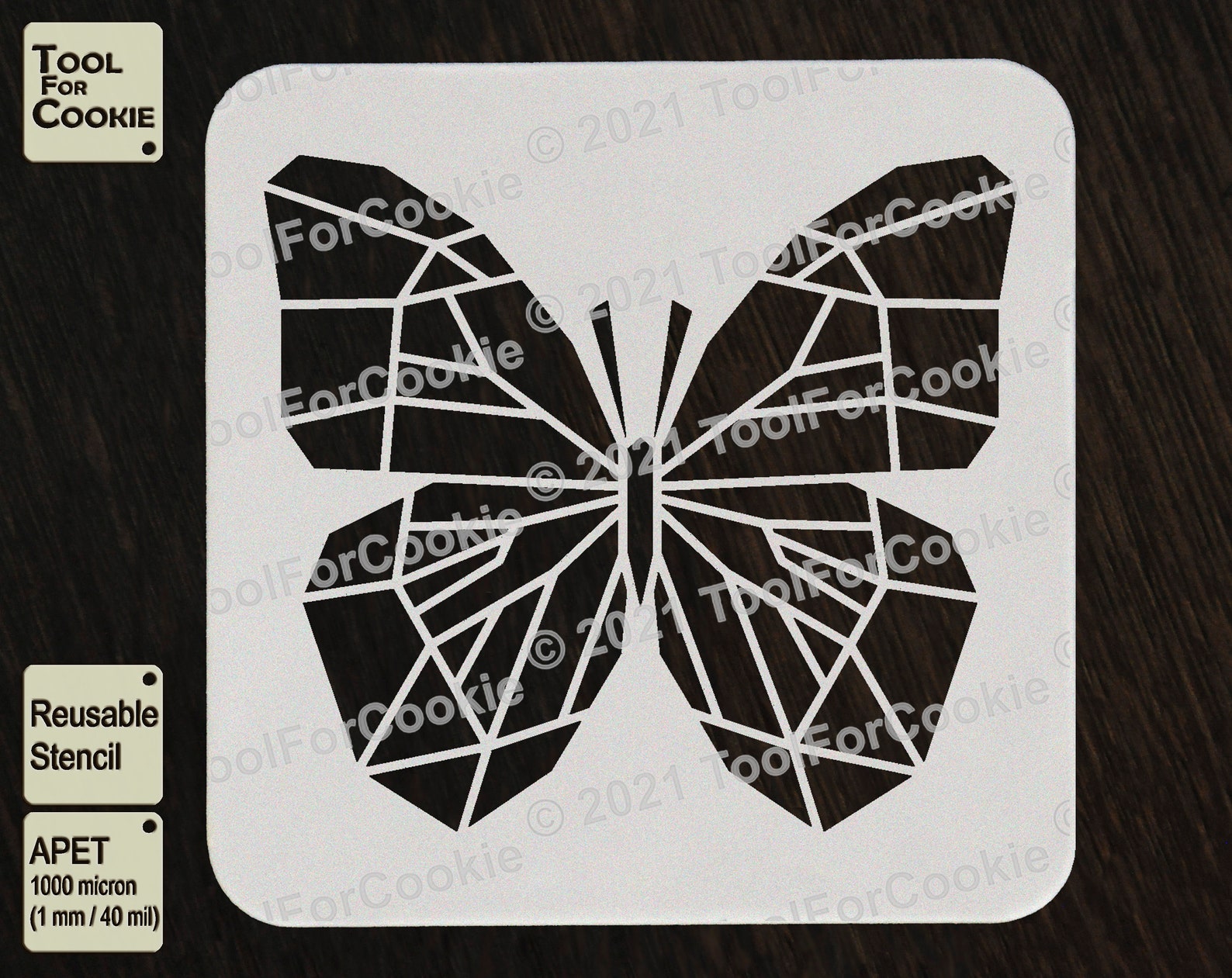 Butterfly Stencil Polygonal Butterfly Stencil | Etsy