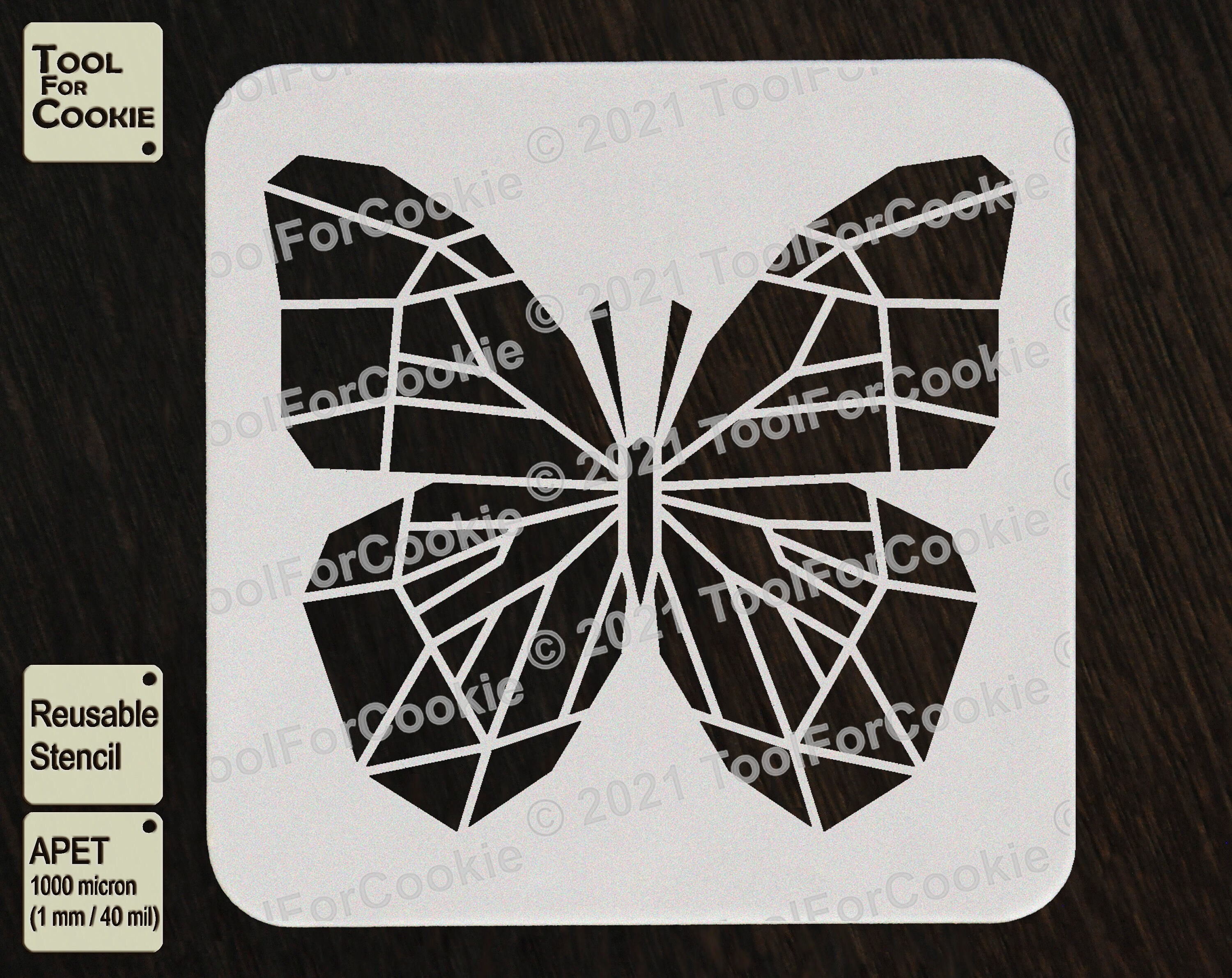 Butterfly Stencil Polygonal Butterfly Stencil | Etsy