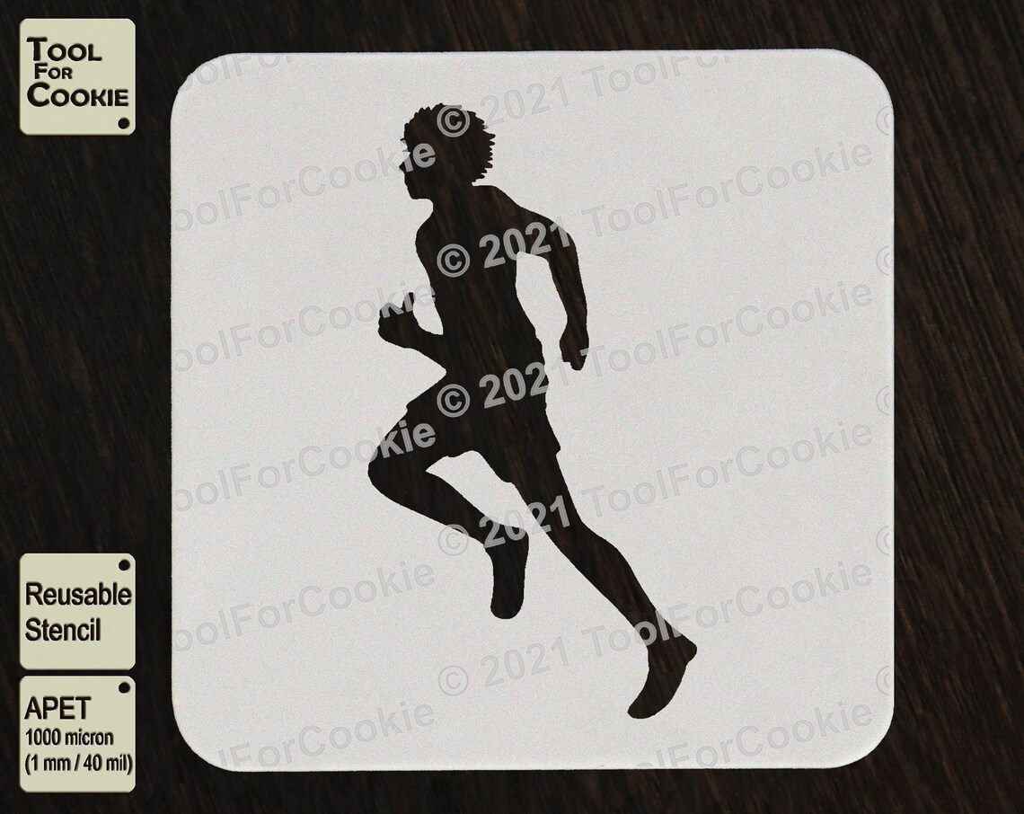 Athletes Stencil Running Men Stencil - Etsy