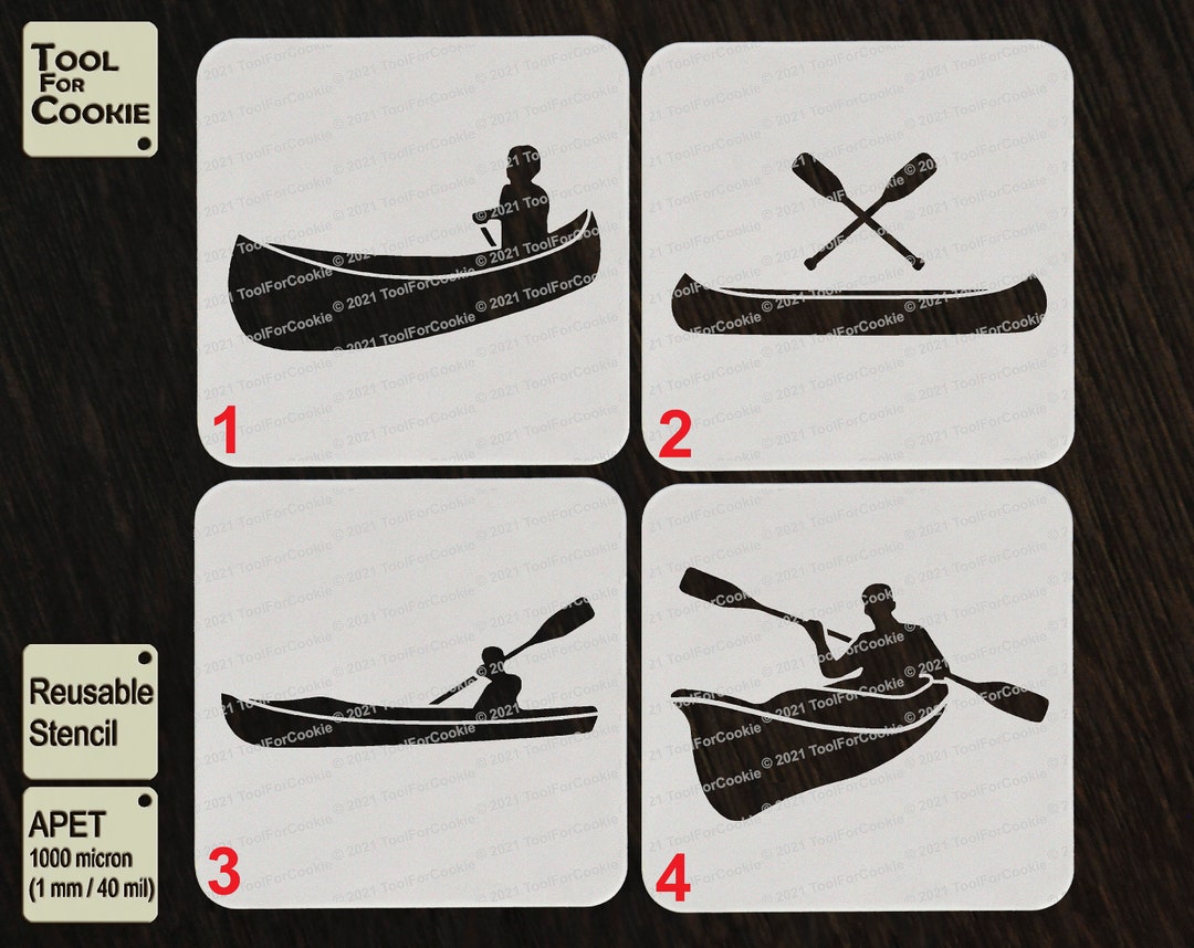 Kayaking Stencil, Canoeing Stencil - Etsy