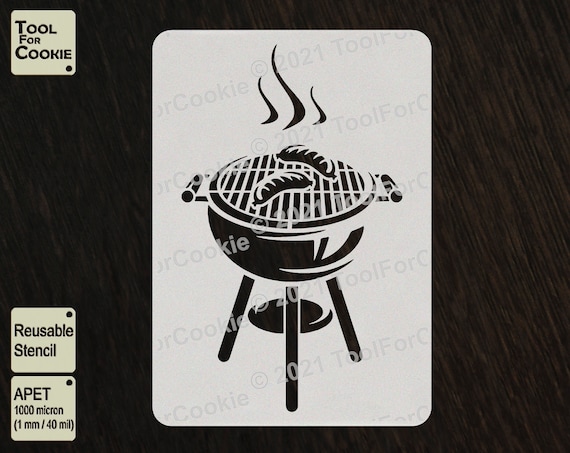 Barbecue Grill Stencil | Etsy